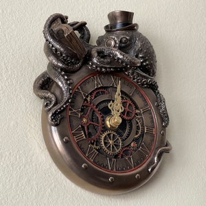 Handmade Steampunk Octopus Wall Clock - Etsy Canada