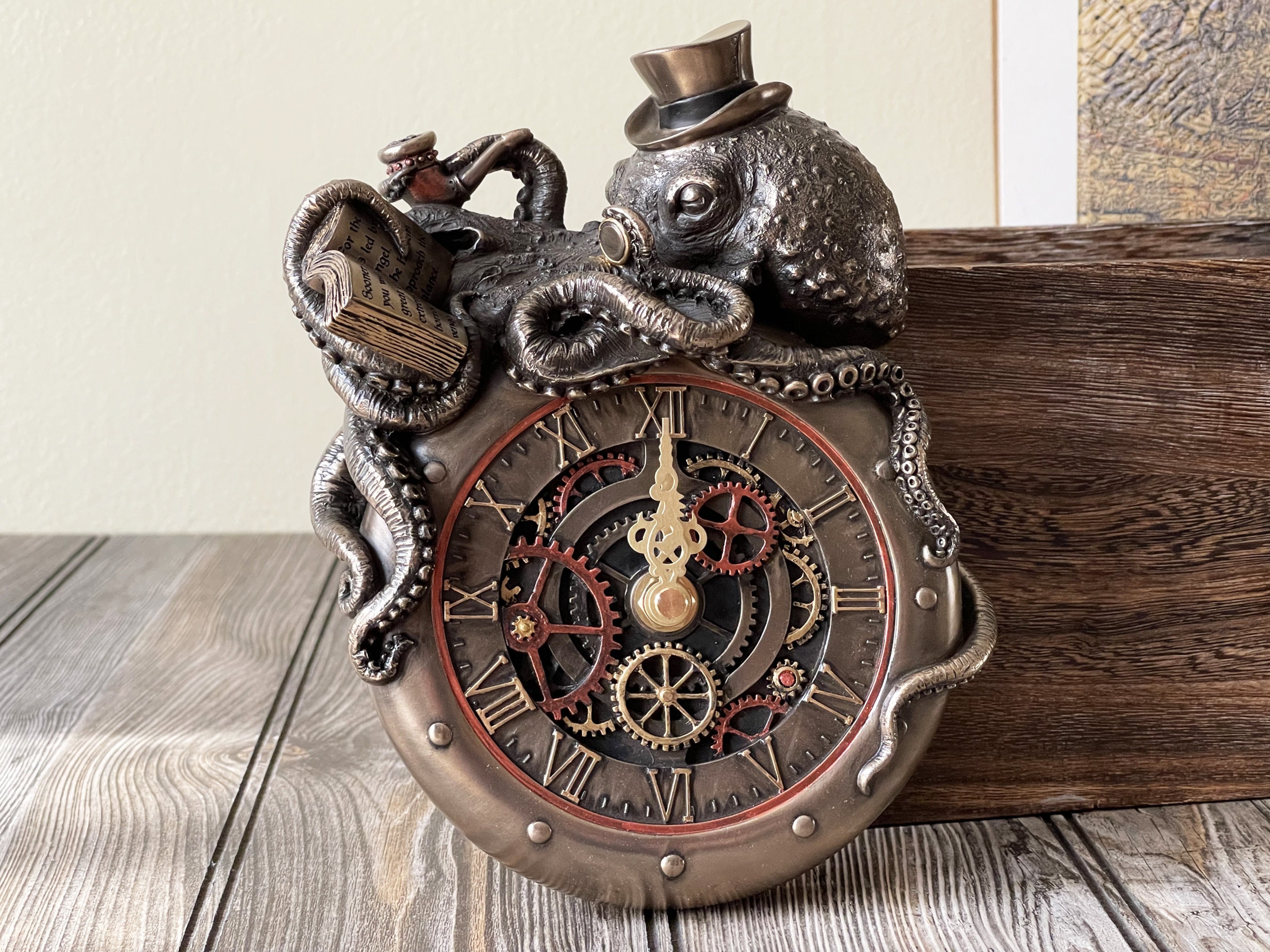 Handmade Steampunk Octopus Wall Clock - Etsy Canada