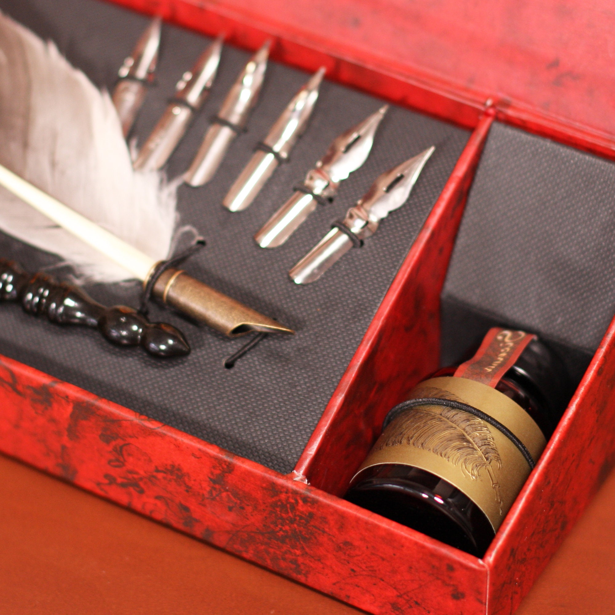 Calligraphy Feather Pen Writing Set | Etsy