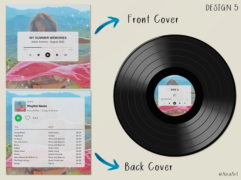 12 Custom Vinyl Playlist Mixtape Record Fully Custom | Etsy