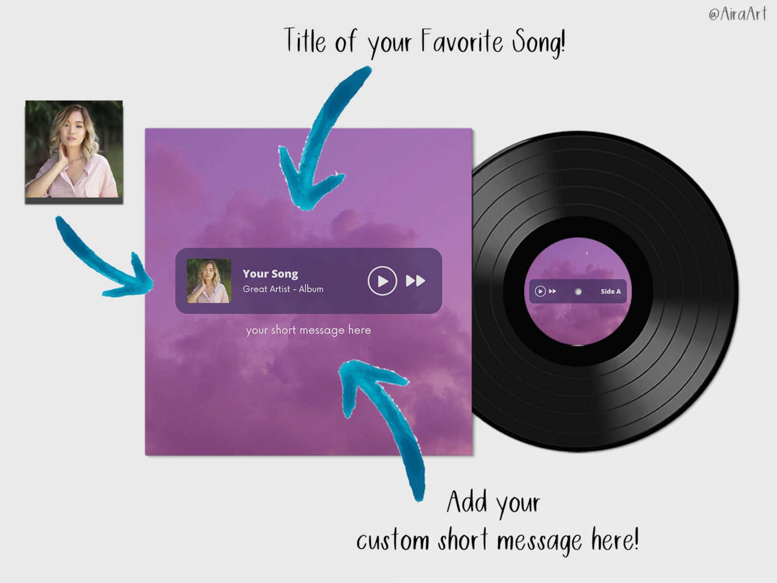 12 Custom Vinyl Playlist Mixtape Record Fully Custom | Etsy