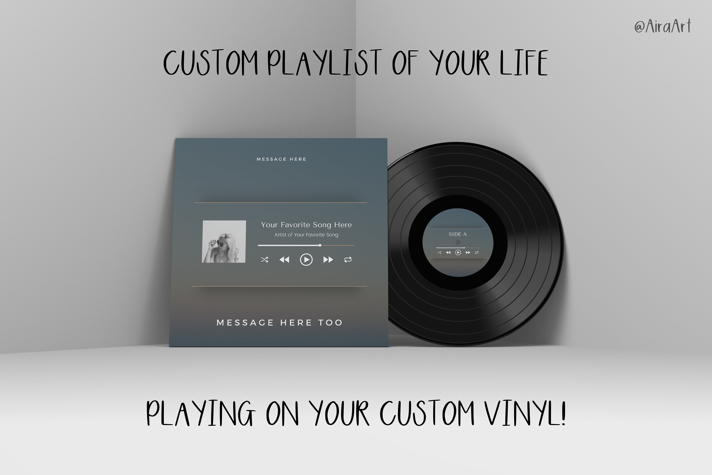 12 Custom Vinyl Playlist Mixtape Record Fully Custom | Etsy