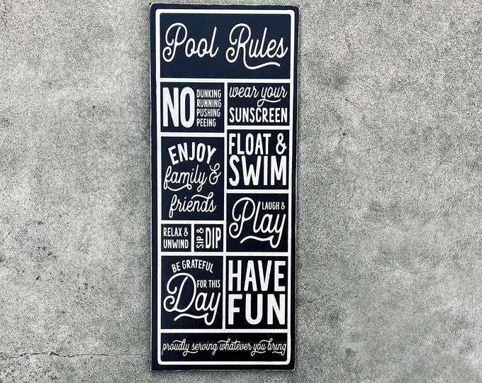 Wood Pool Sign, Pool Sign, Fun Pool Rules Sign, Pool Rules Sign ...