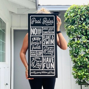 Wood Pool Sign, Pool Sign, Fun Pool Rules Sign, Pool Rules Sign ...