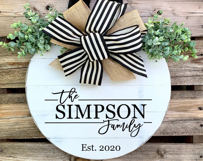 Shiplap Style Front Door Hanger, Shiplap and Eucalyptus Welcome Sign ...