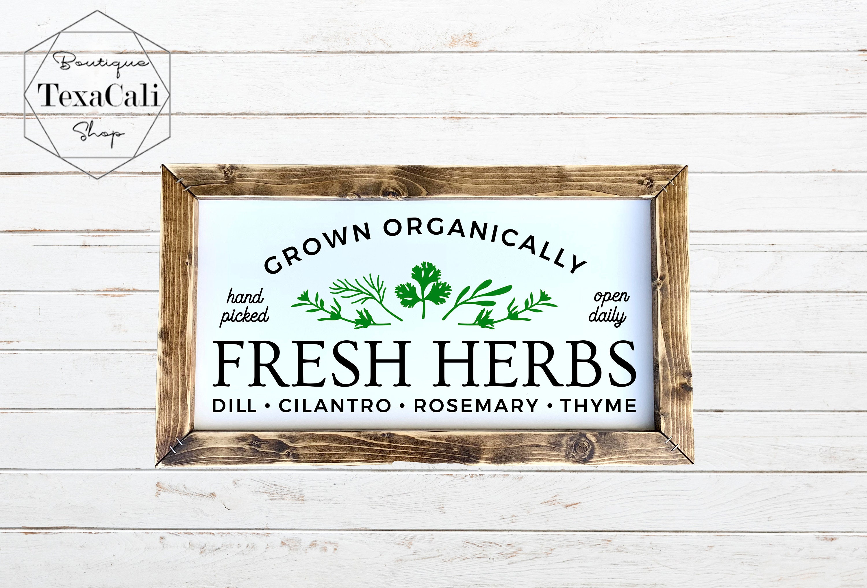 Fresh Herbs Sign Garden Sign Rustic Kitchen Sign Farmhouse | Etsy