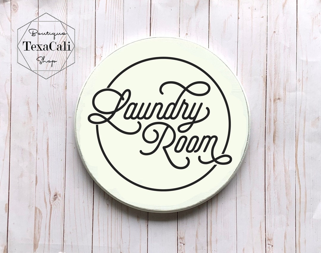 Round Laundry Room Sign, Laundry Sign, Farmhouse Decor, Laundry Room ...