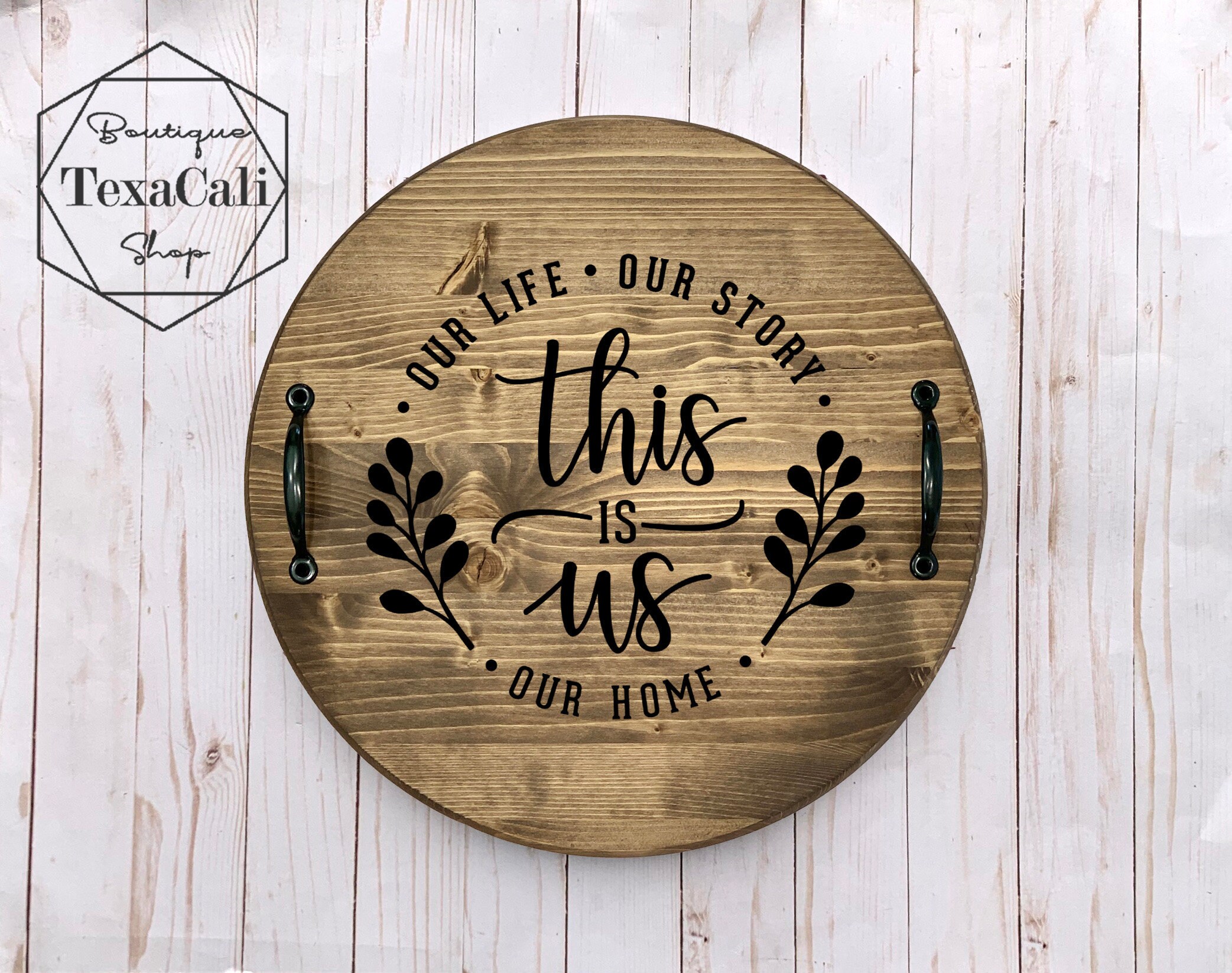 This is us Tray Family Tray Round Wood Tray Wood Serving | Etsy