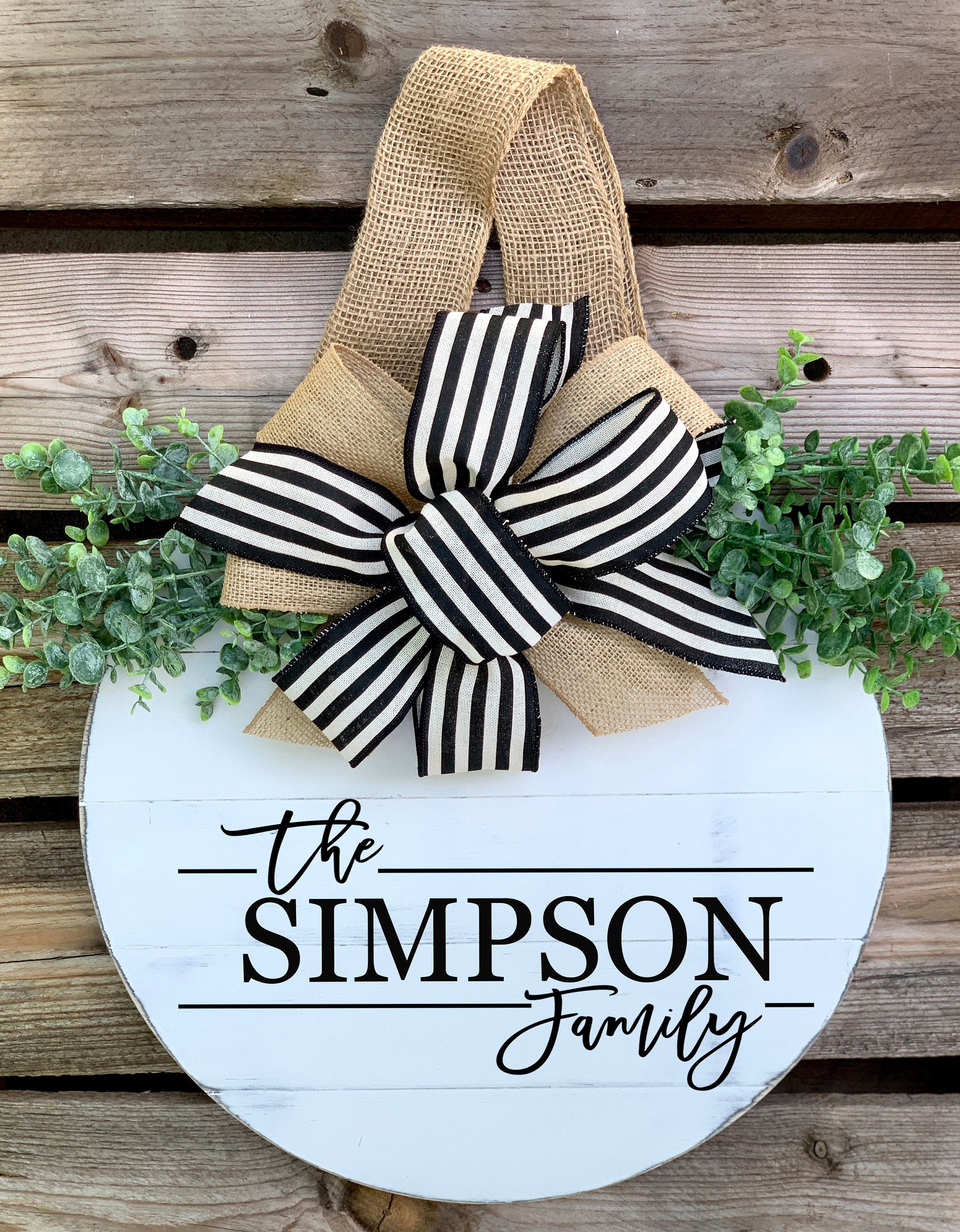 Shiplap Style Front Door Hanger Shiplap and Eucalyptus | Etsy