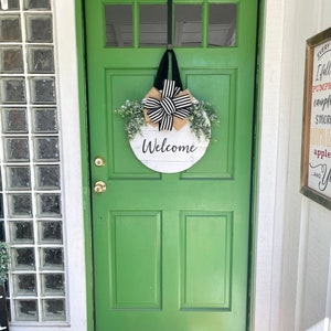 Shiplap Style Front Door Hanger, Shiplap and Eucalyptus Welcome Sign ...