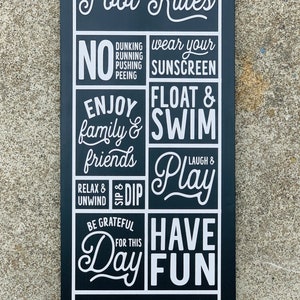 Wood Pool Sign, Pool Sign, Fun Pool Rules Sign, Pool Rules Sign ...