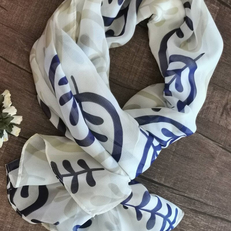 White Chiffon Scarf - Etsy