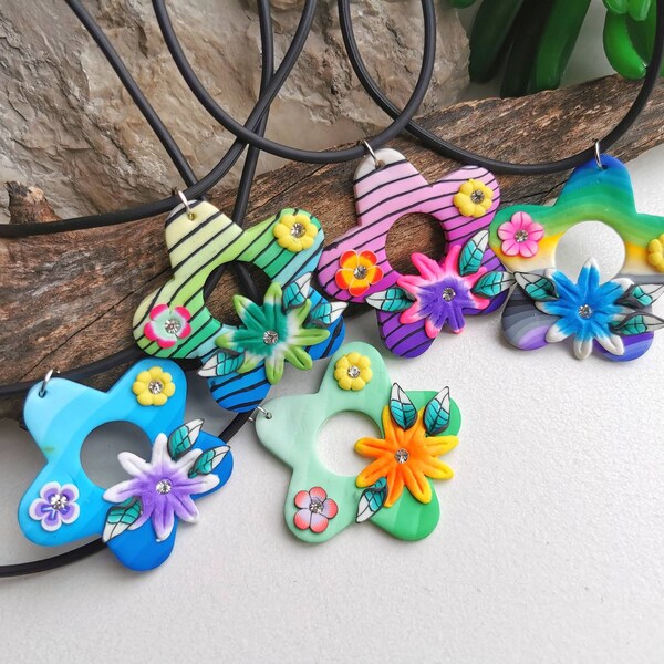 Clay Necklace - Etsy