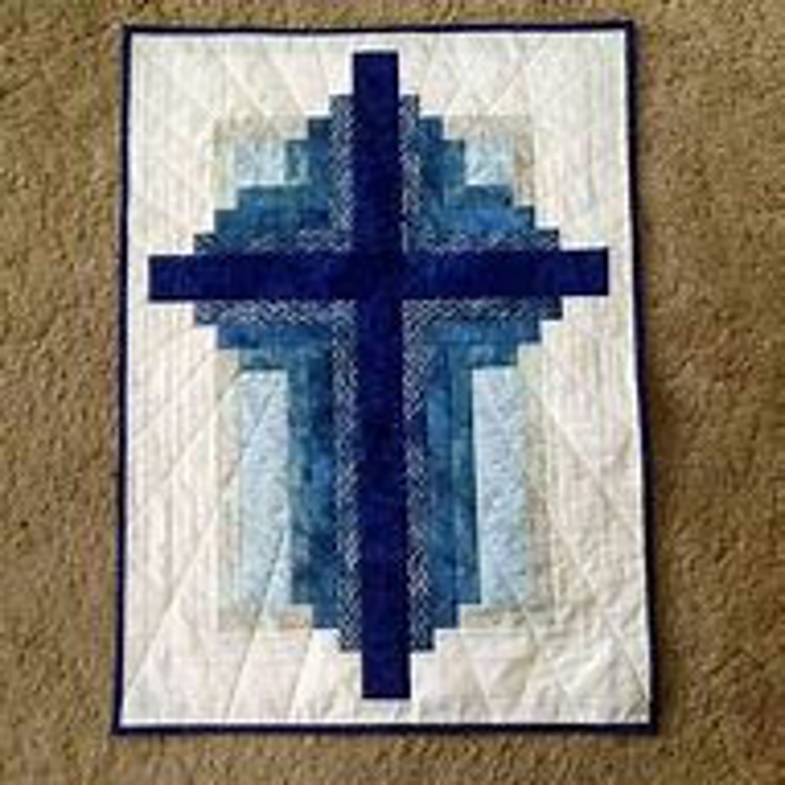 Small Log Cabin Cross Wallhanging (c 2007) - Etsy