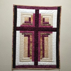 Small Log Cabin Cross Wallhanging (c 2007) - Etsy