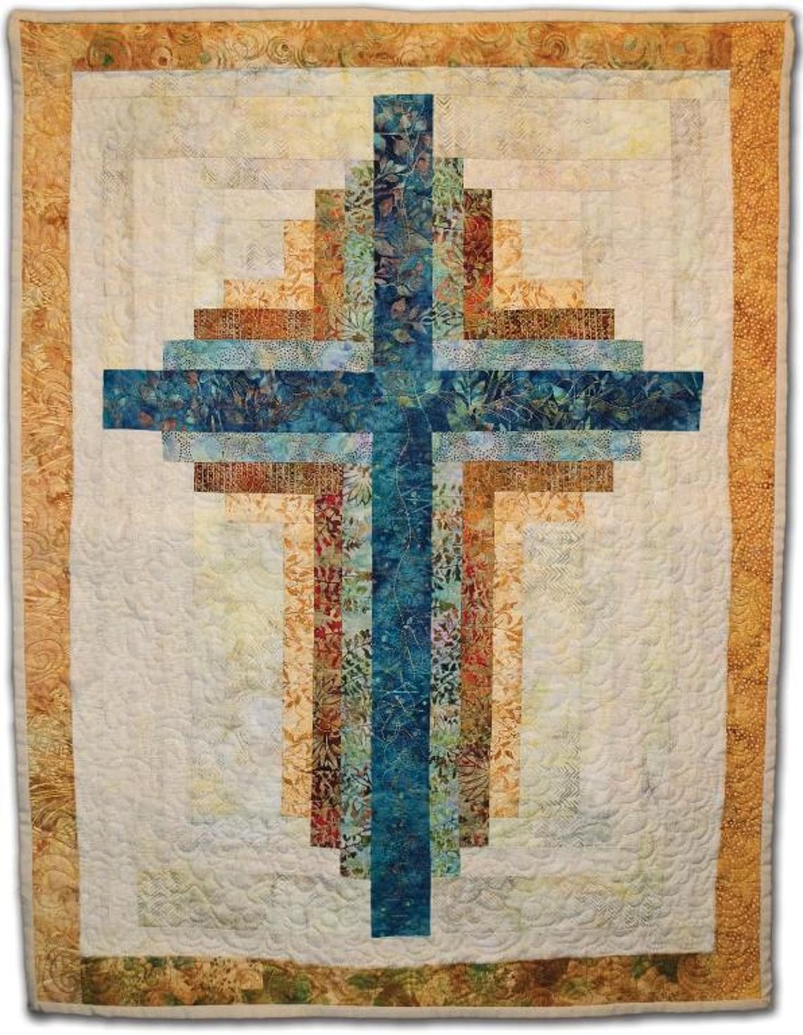 Small Log Cabin Cross Wallhanging c 2007 | Etsy
