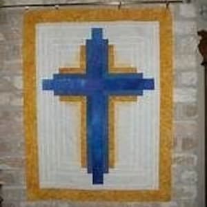 Small Log Cabin Cross Wallhanging (c 2007) - Etsy