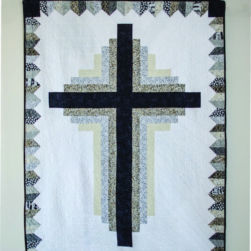 Cross Quilt Pattern Log Cabin Christian Cross Twin Size: - Etsy