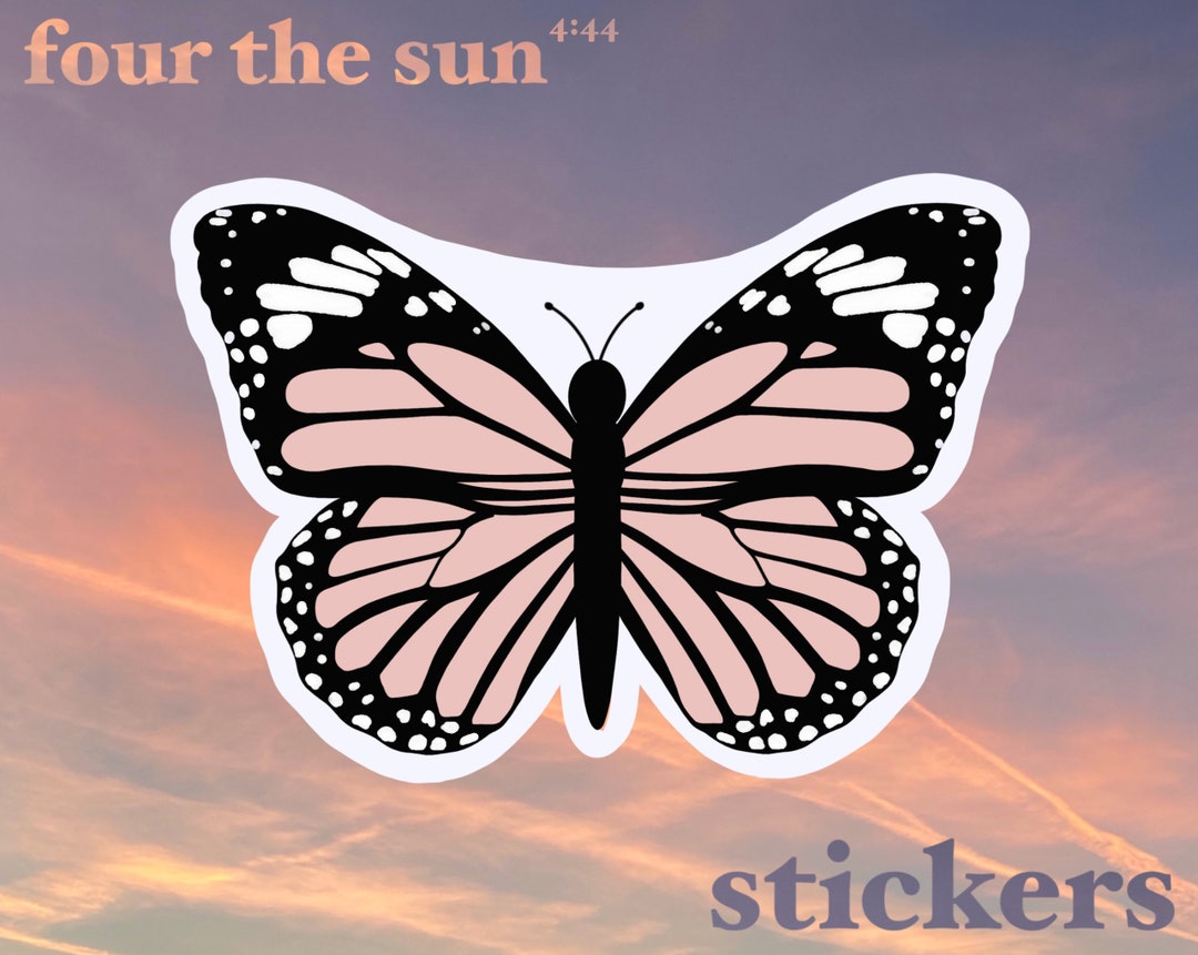 Light Pink Butterfly Sticker // Vinyl Matte Sticker- Waterproof ...