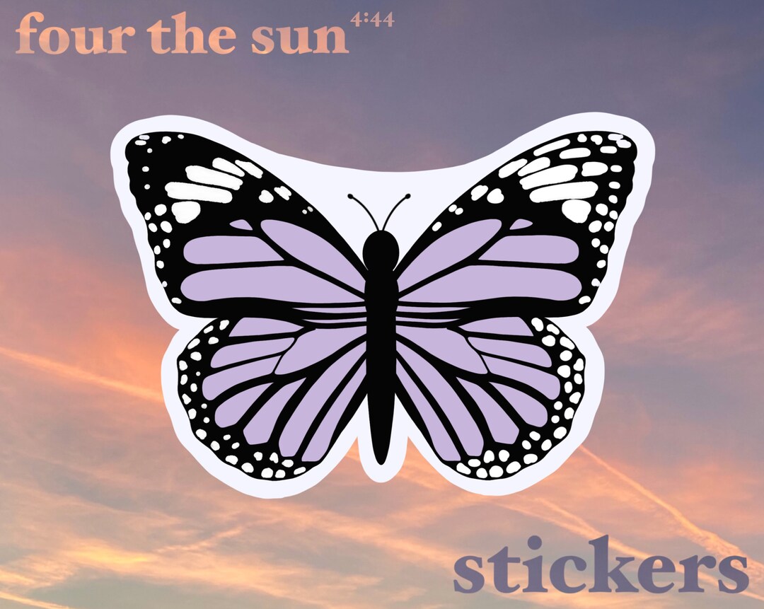 Light Purple Butterfly Sticker // Vinyl Matte Sticker- Waterproof ...