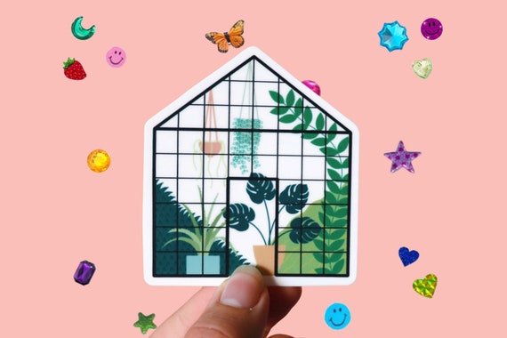 Greenhouse Sticker // Vinyl Matte Sticker Waterproof | Etsy