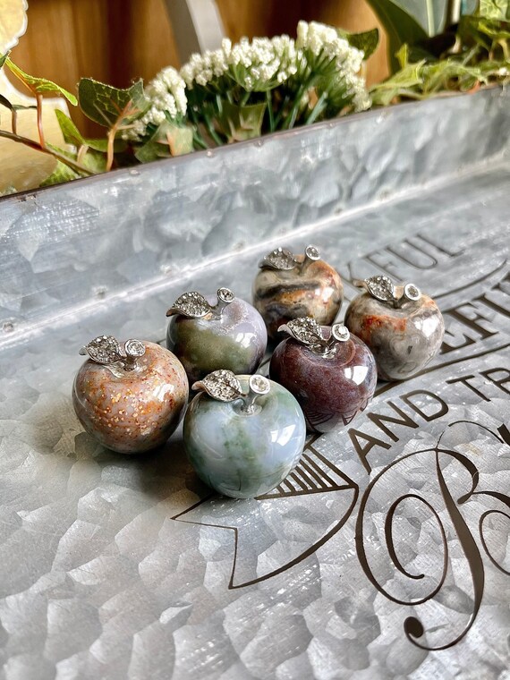 Gemstones Materials Apple carving,Jasper Crazy Lace Jewelry & Beauty ...