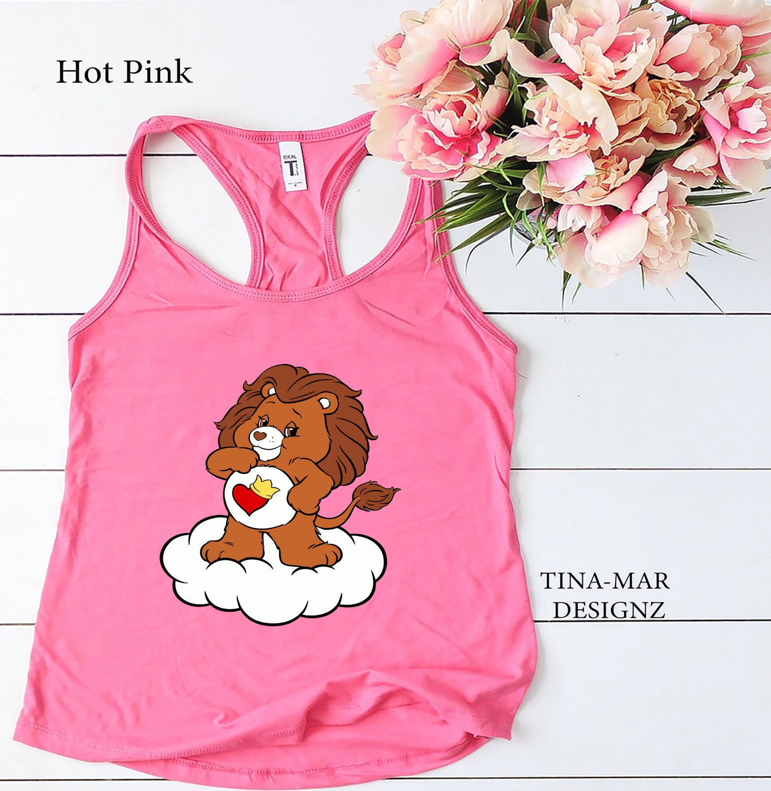 Brave Heart Care Bear Tank Topcute Teddy Bear Tanksfun - Etsy