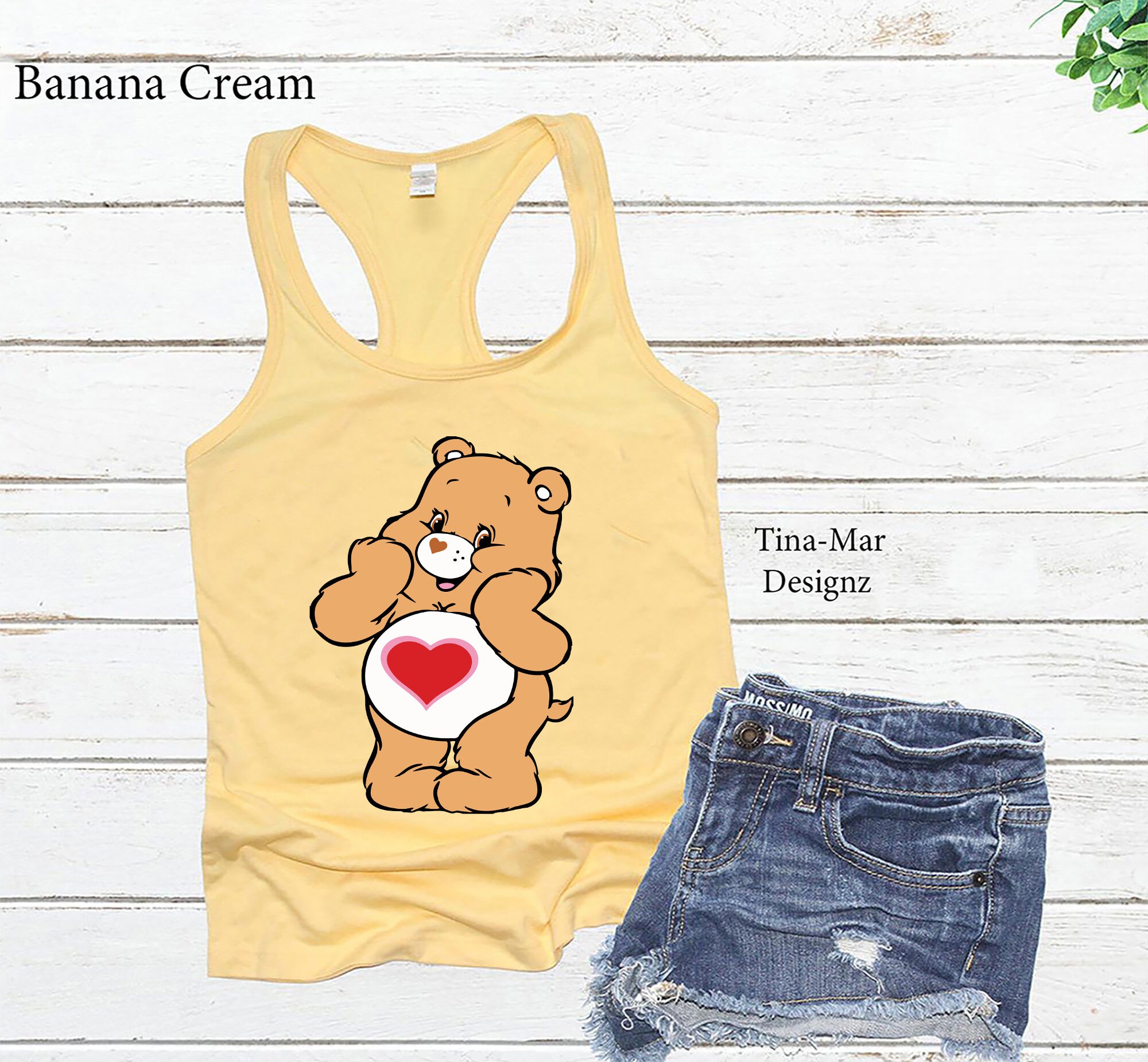 Tender Heart Care Bear Tank TopCute Teddy bear TanksFun | Etsy