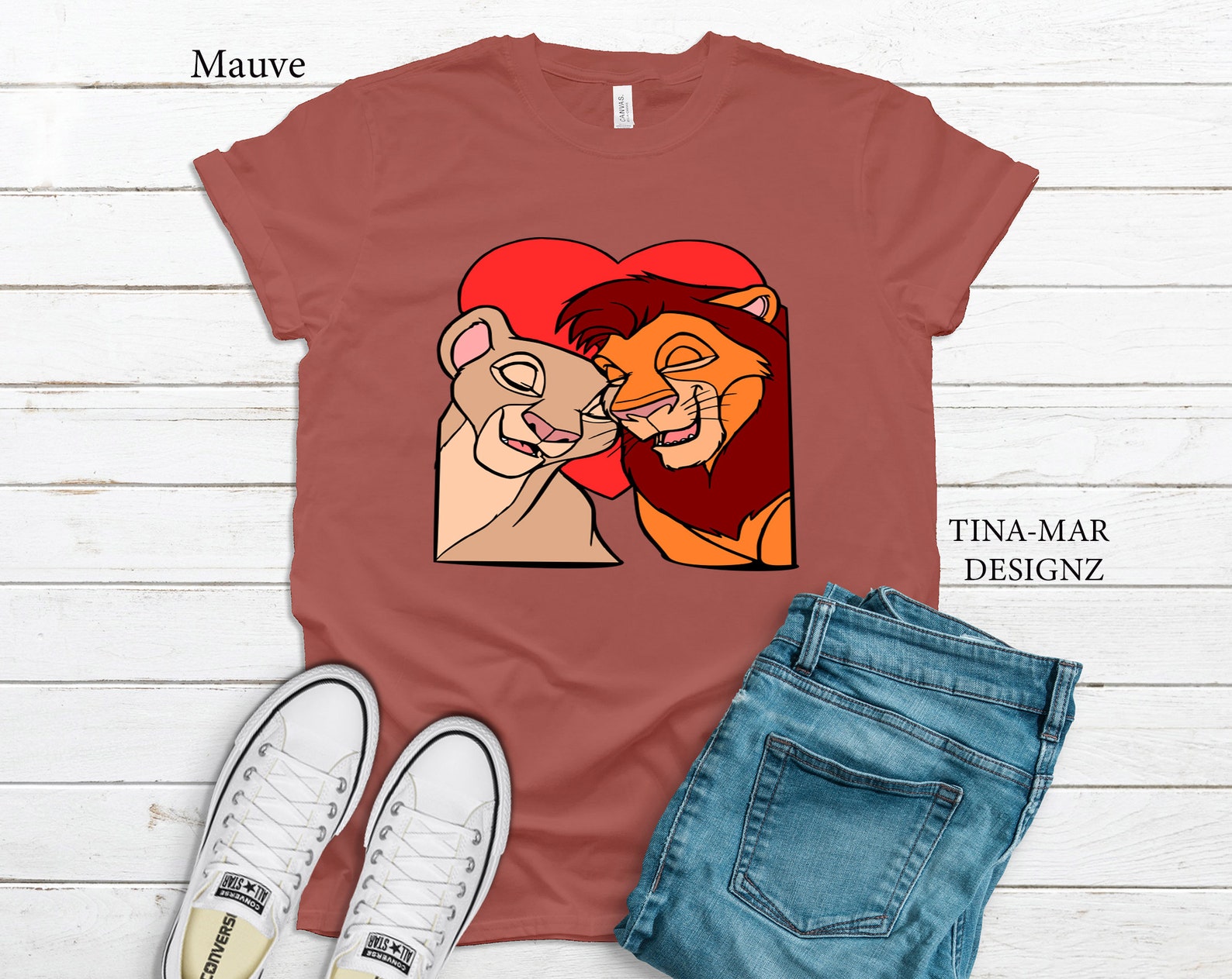 Simba and Nala Heart Shirtdisney Valentine Gift Shirtthe - Etsy