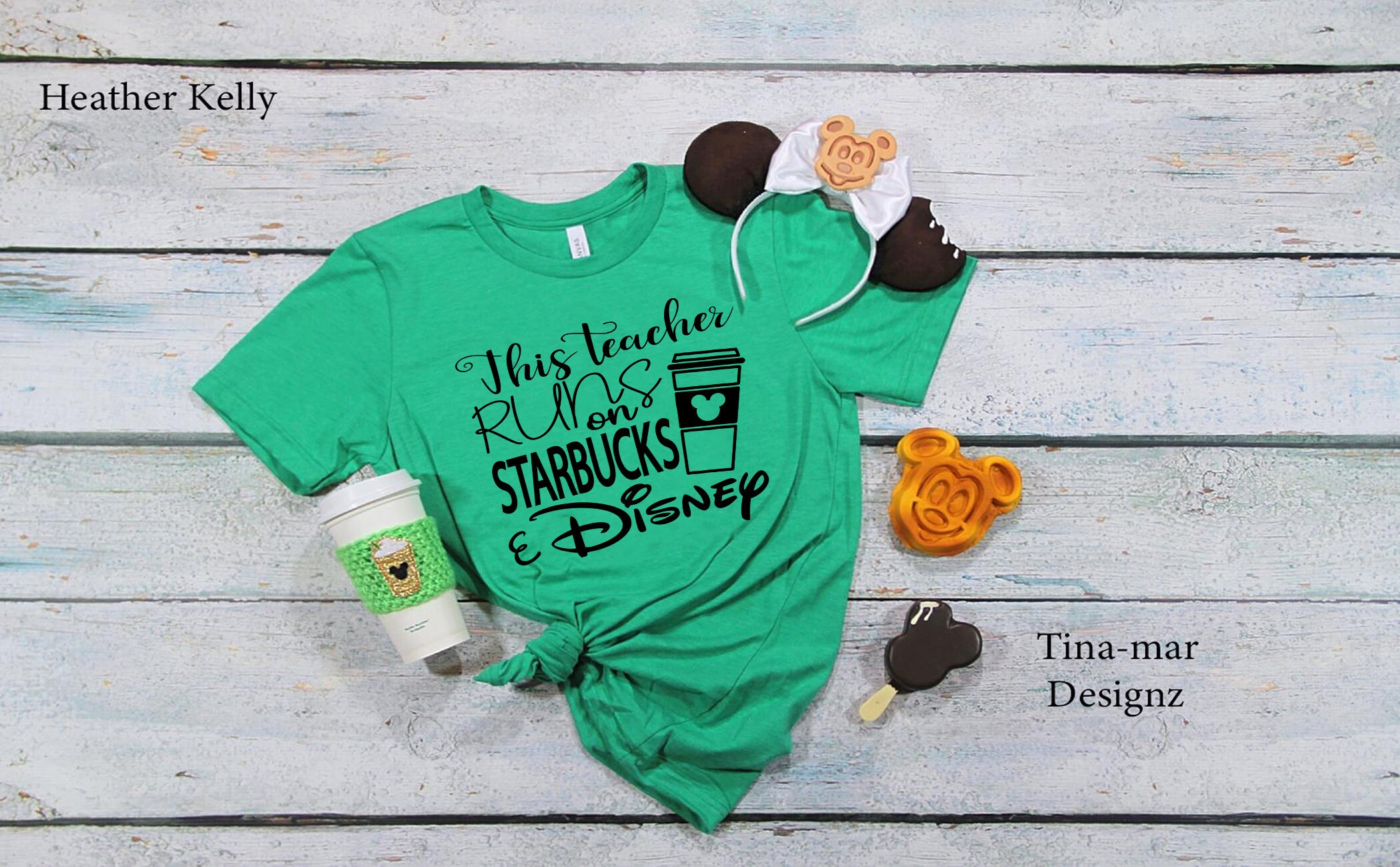 This Teacher Runs on Starbucks and Disney Shirtdisney | Etsy