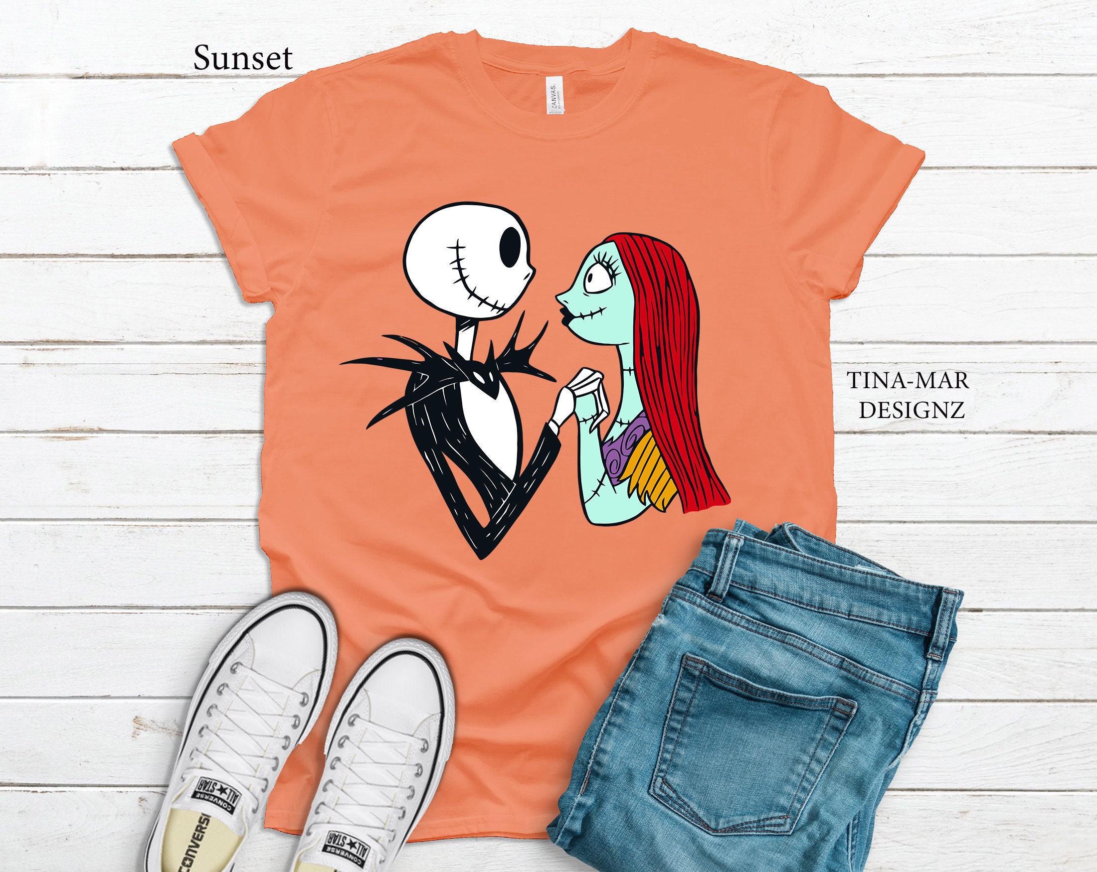 Jack Skellington and Sally Shock Halloween Shirtthe | Etsy