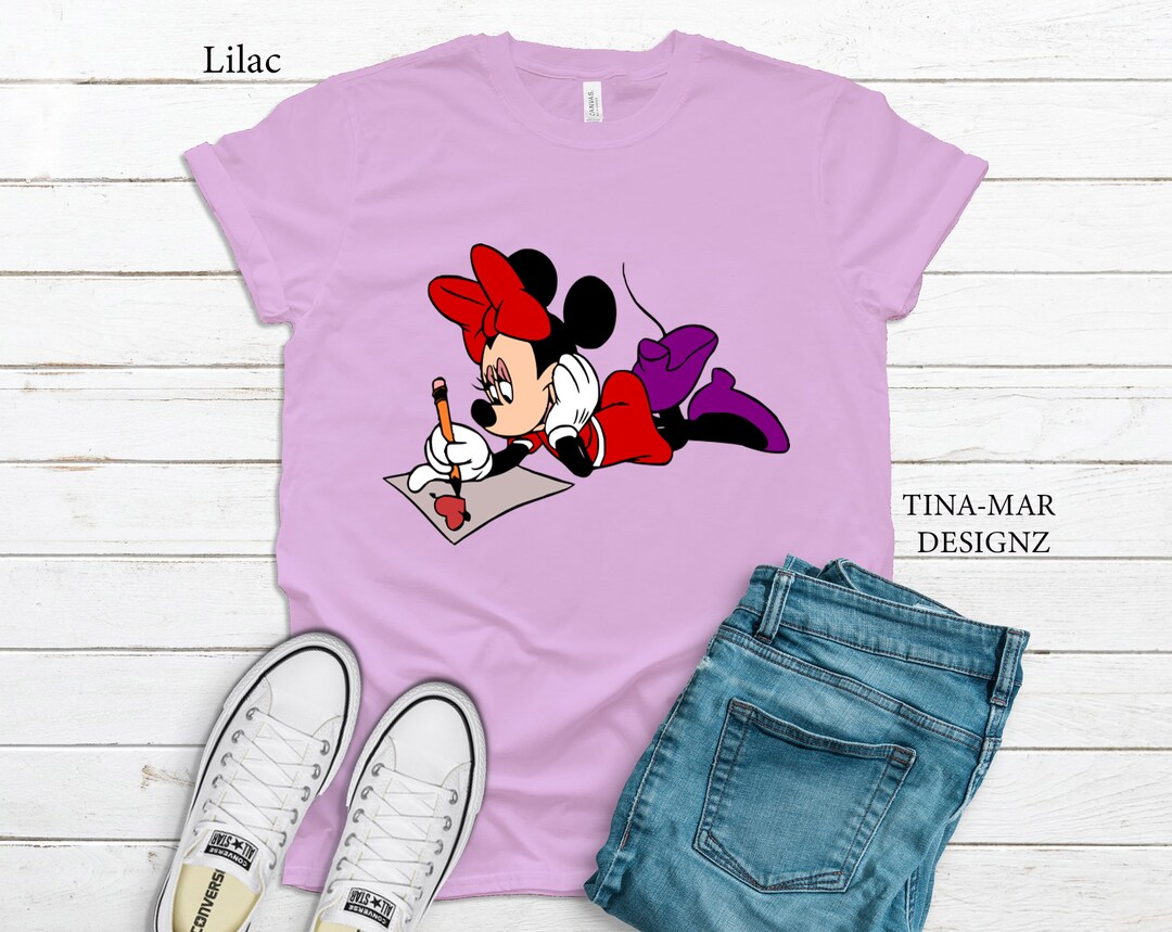 Minnie Mouse Writing Love Note Shirtdisney Valentine Gift - Etsy