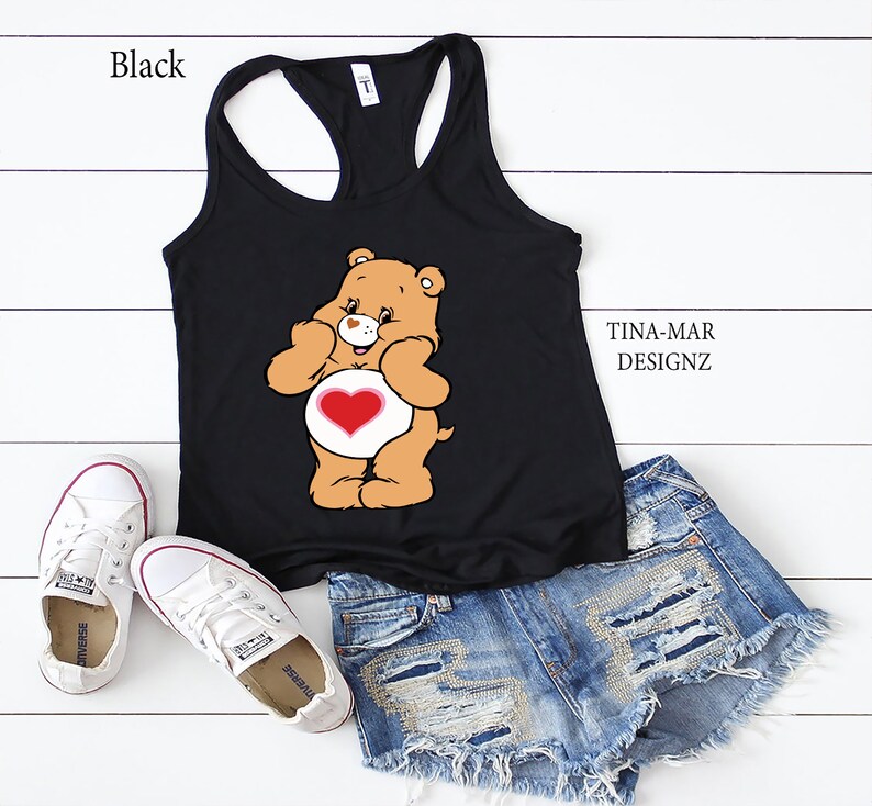 Tender Heart Care Bear Tank Topcute Teddy Bear Tanksfun - Etsy