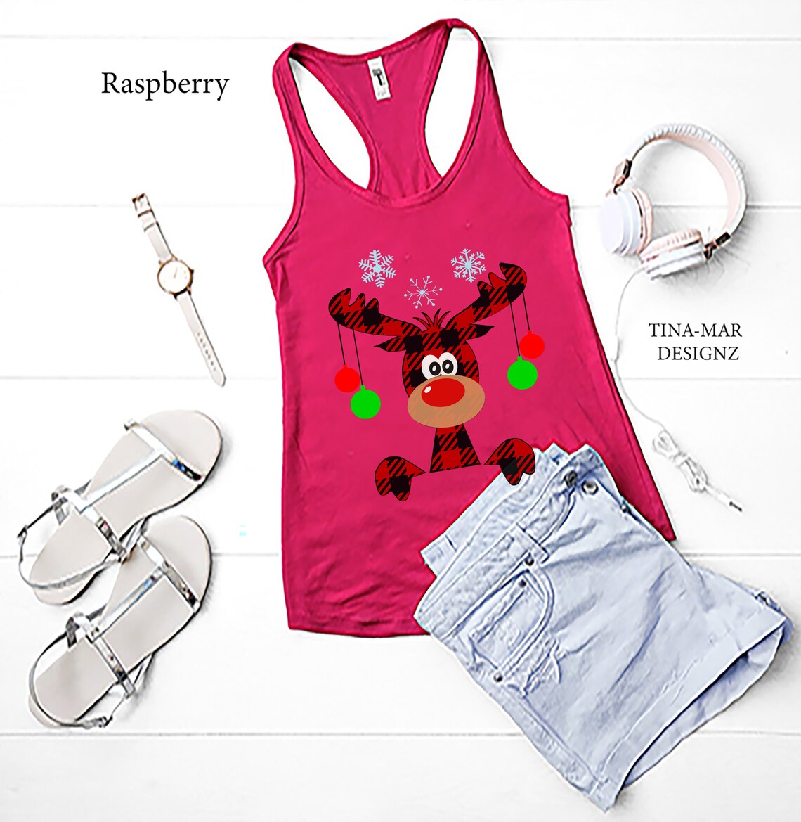 Rudolph the Red Nose Reindeer in Jingle Bell Tank - Etsy