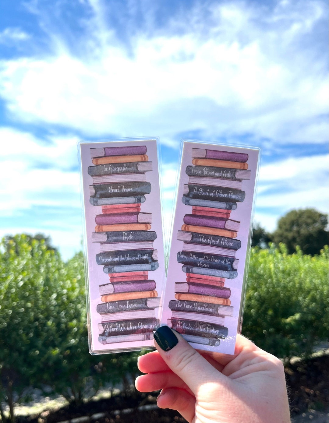 Customized Book Stack Bookmark - Etsy