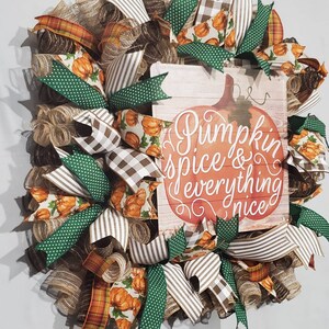 Fall Wreath/square Wreath/pumpkin Spice Wreath/deco Mesh Fall Wreath ...