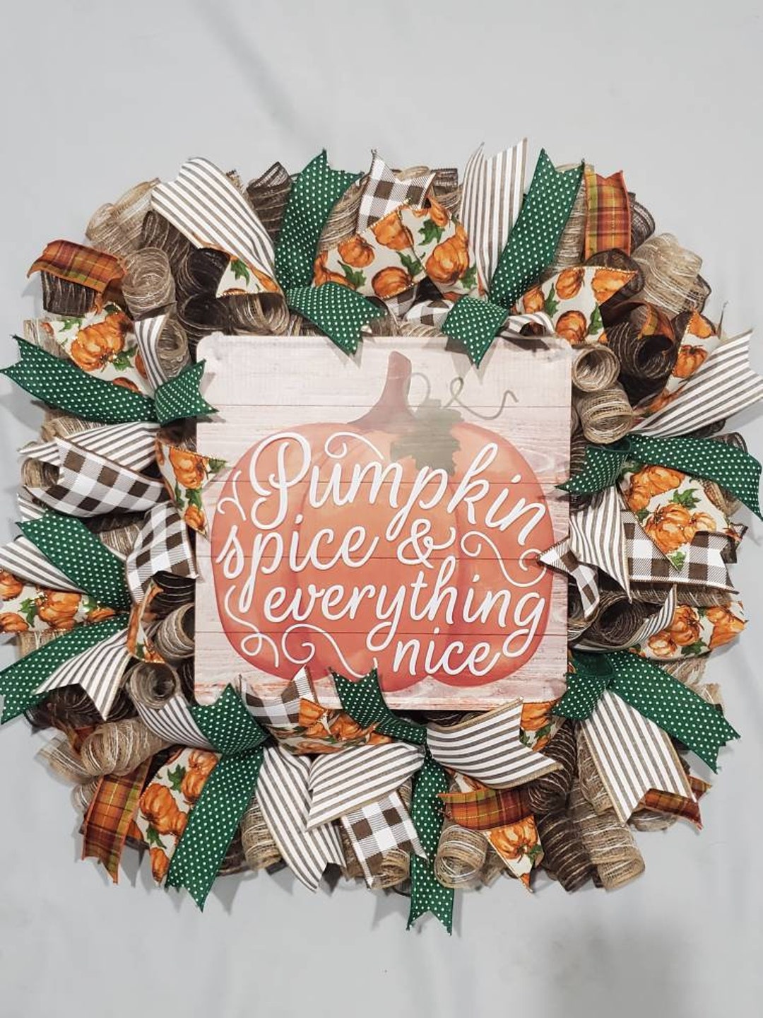 Fall Wreath/square Wreath/pumpkin Spice Wreath/deco Mesh Fall Wreath ...