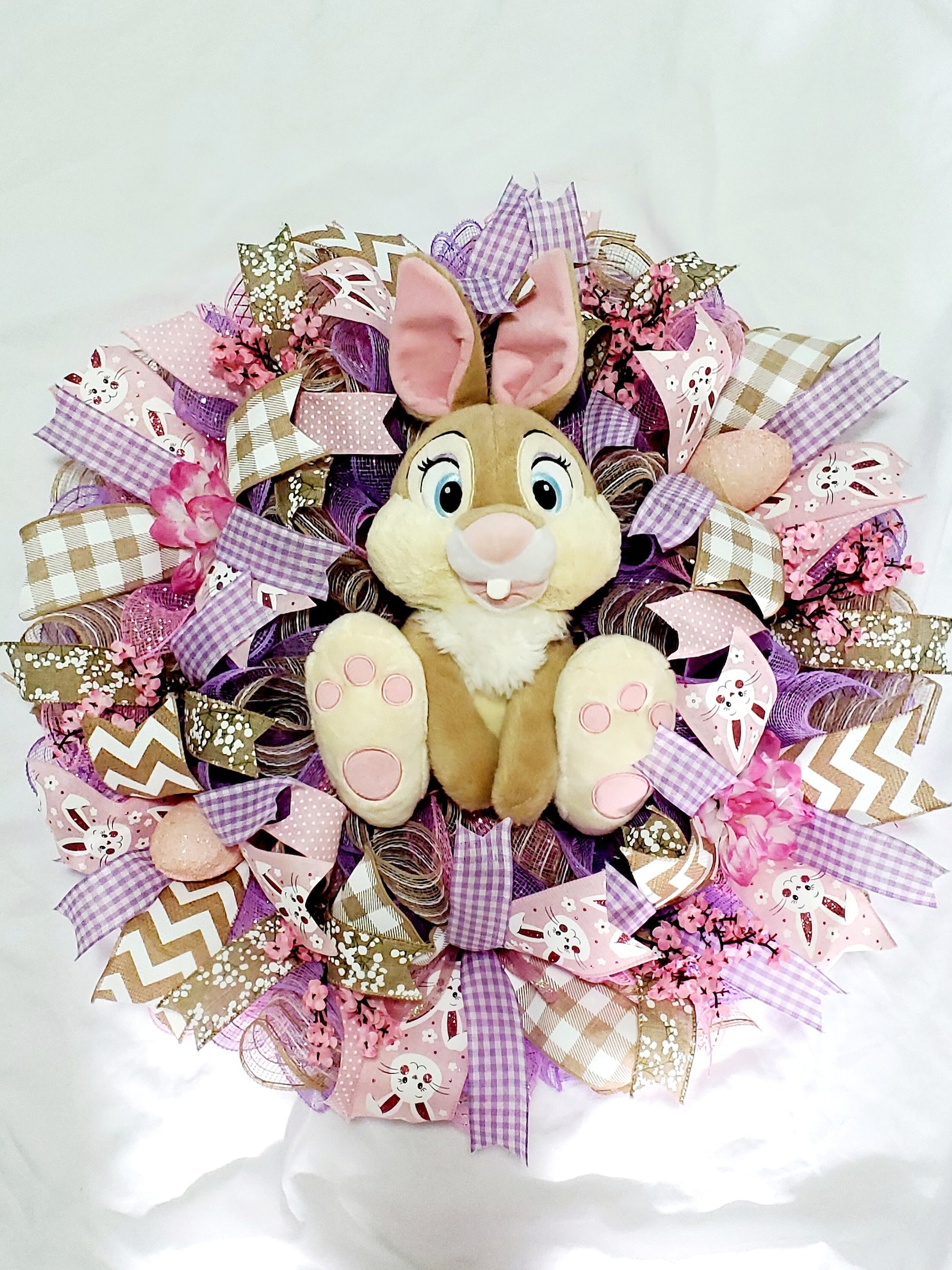Miss Bunny Easter Deco Mesh Wreath/easter Door Decor/bunny Wreath - Etsy