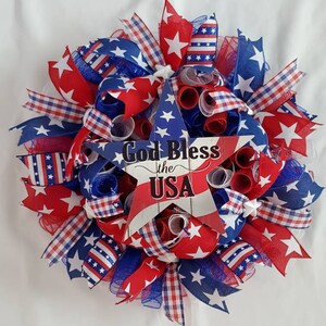 Patriotic Wreath/Memorial Day Wreath/4th of July Wreath/Stars | Etsy