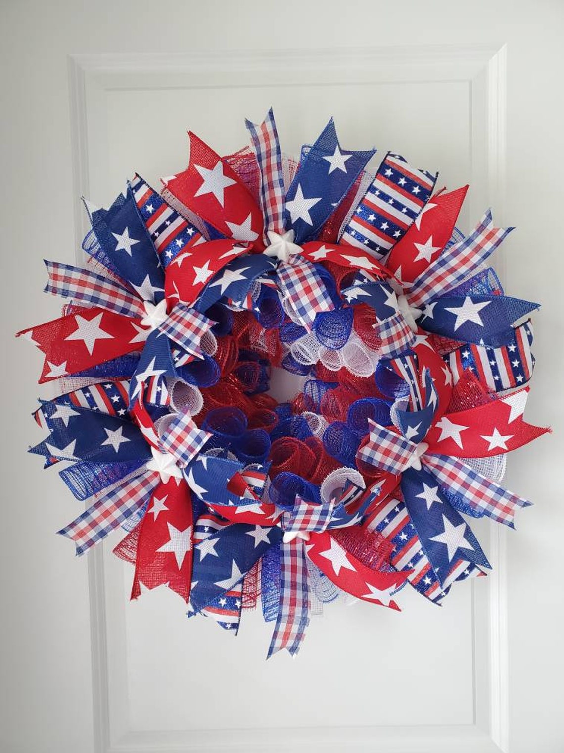 Patriotic Wreath/Memorial Day Wreath/4th of July Wreath/Stars | Etsy