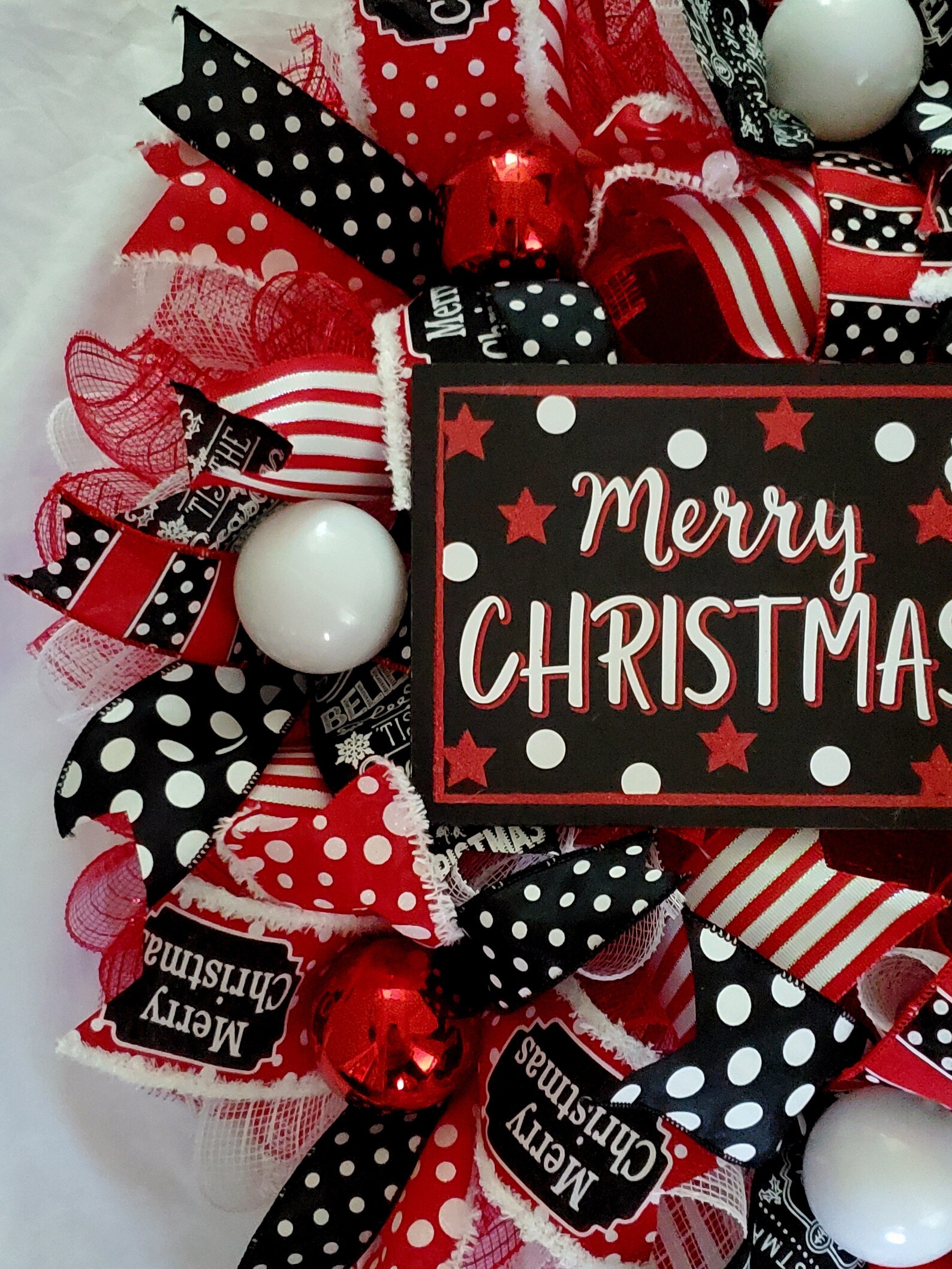 24 Red Black and White Merry Christmas Peek a Boo Santa - Etsy