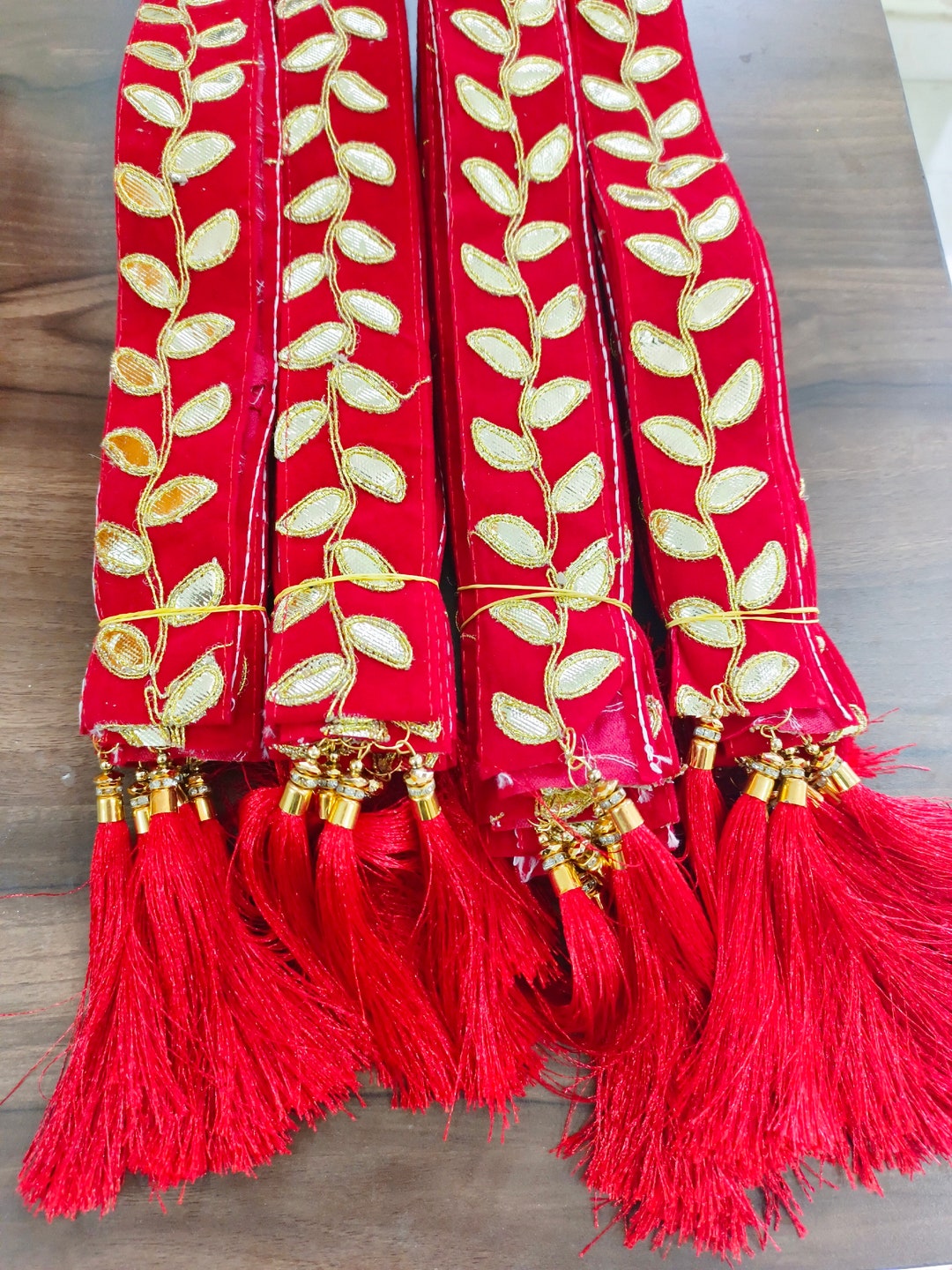 Indian Wedding Welcome Belt, Barat Swagat Mala, Gota String, Party Wear ...