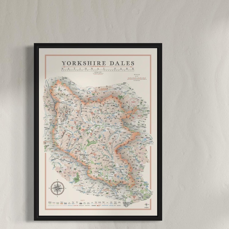 Maps of Yorkshire Dales - Etsy UK
