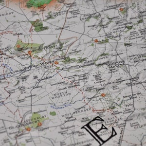 Vintage Style Somerset Map: Giclee Print - Somerset County Map ...