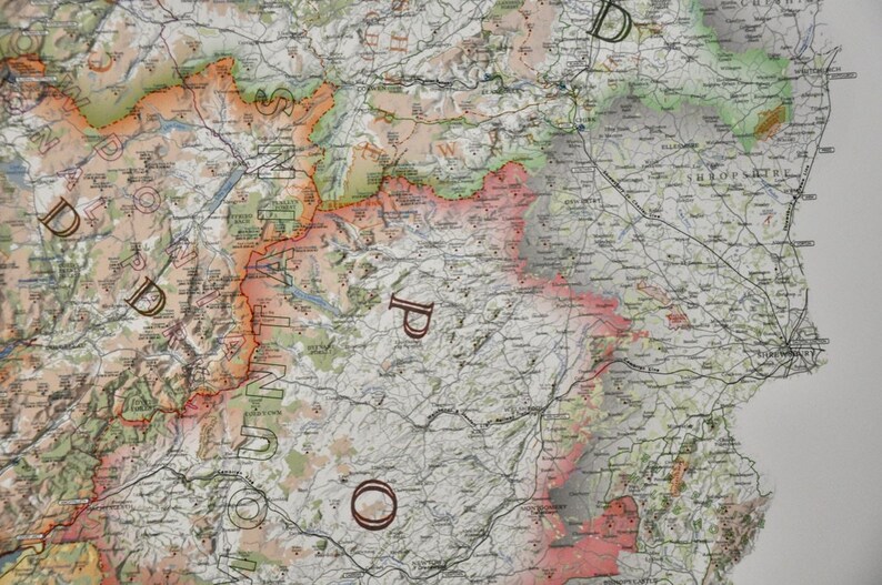 Vintage Map of Wales: Cymru With Preserved Counties - Etsy