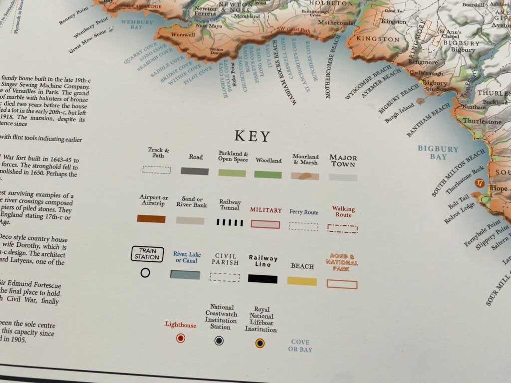 Vintage South Hams Map Print: Devon Historical Art (A2 Landscape) - Etsy UK