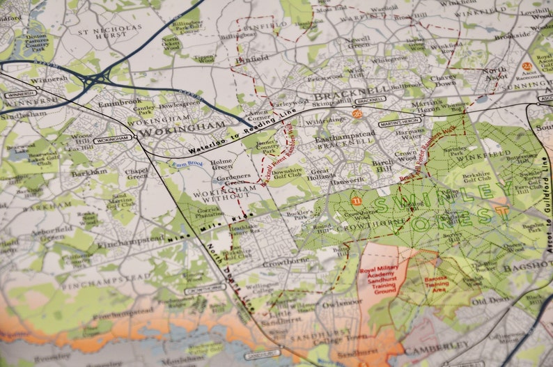 Vintage Style Berkshire Map Art Print: Royal County Giclee - Etsy UK