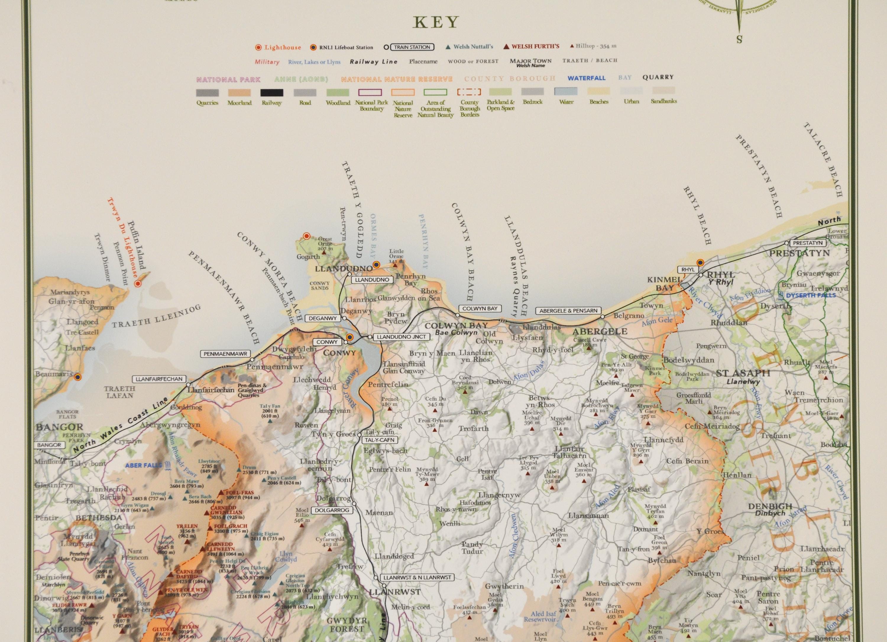 Conwy Map Print - Conwy Wall Map - Vintage Map of Conwy - Map of Conwy ...