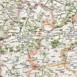 Kent Map Print - Kent Wall Map - Vintage Map of Kent - Map of Kent ...