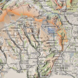 Vintage Brecon Beacons Map Print: Bannau Brycheiniog Giclee Art - Etsy UK